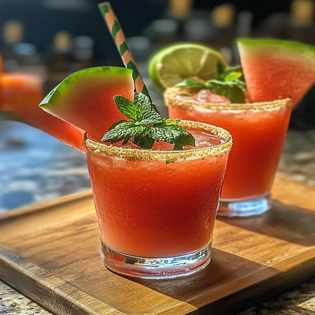 Spiked Watermelon Mocktail with Mint (Non-Alcoholic)
