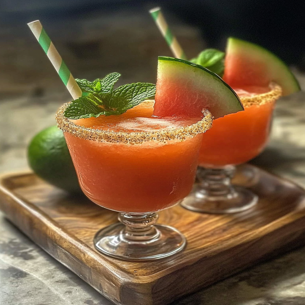 Spiked Watermelon Mocktail with Mint (Non-Alcoholic)