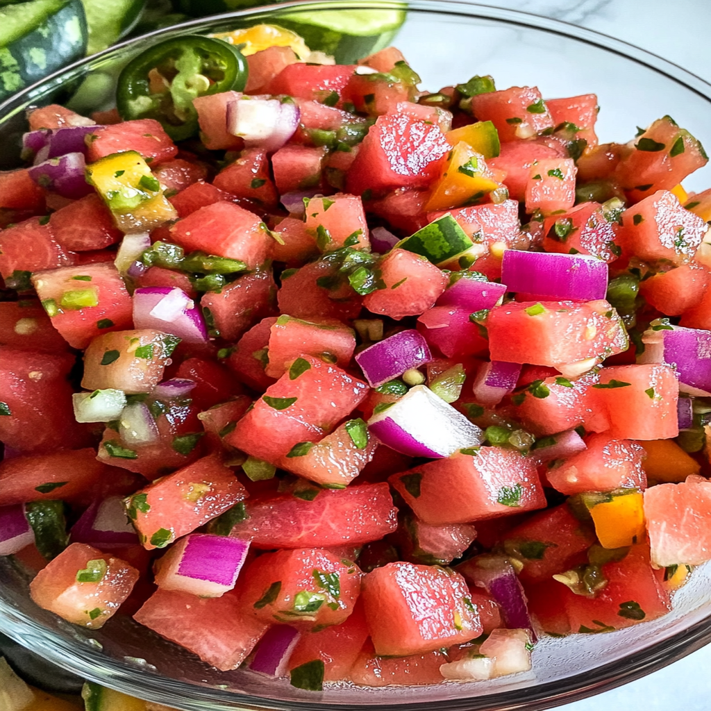 Watermelon Salsa with Jalapeño and Red Onion
