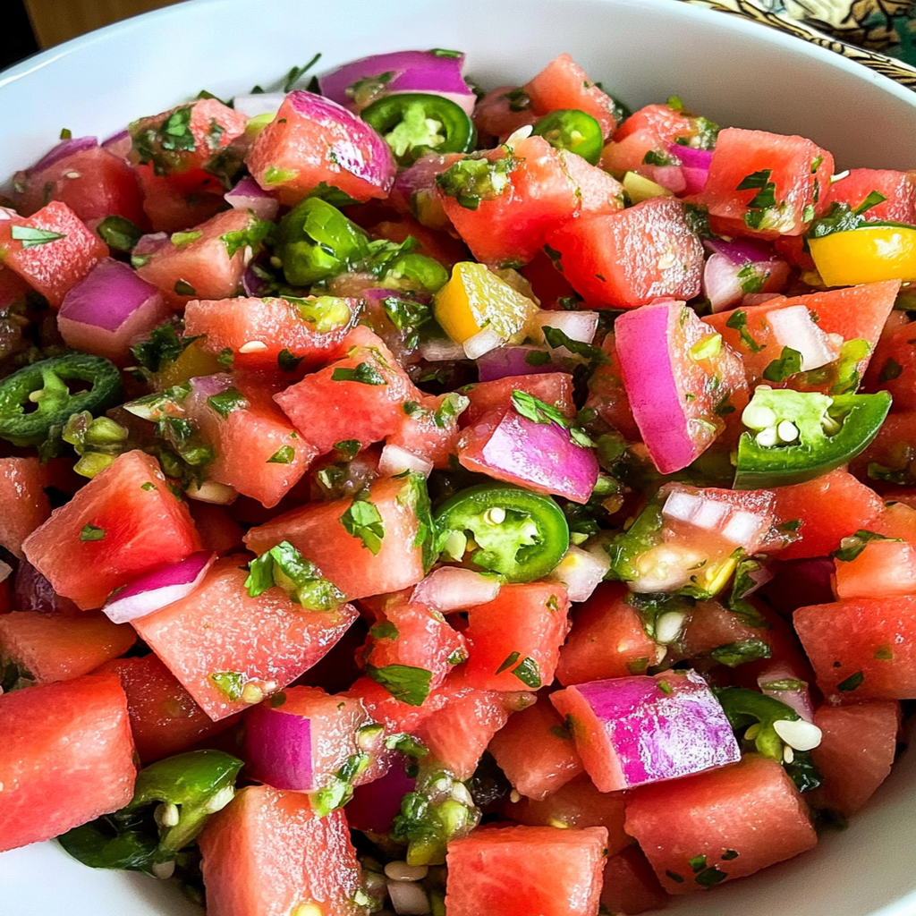 Watermelon Salsa with Jalapeño and Red Onion