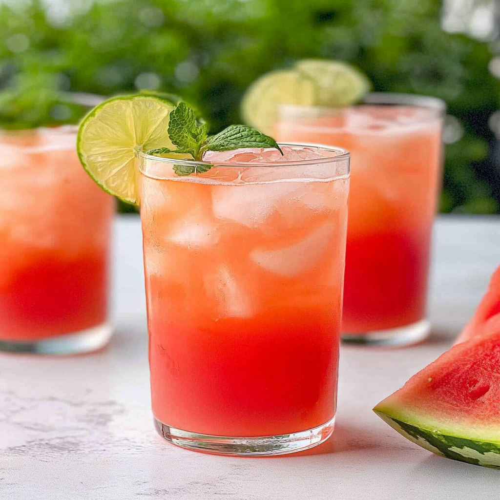 Watermelon Juice Summer Drink (No Alcohol, Sparkling)