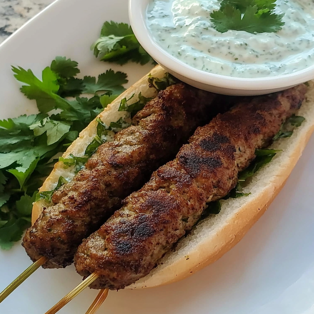 Beef Kofta Sandwich with Mint Yogurt