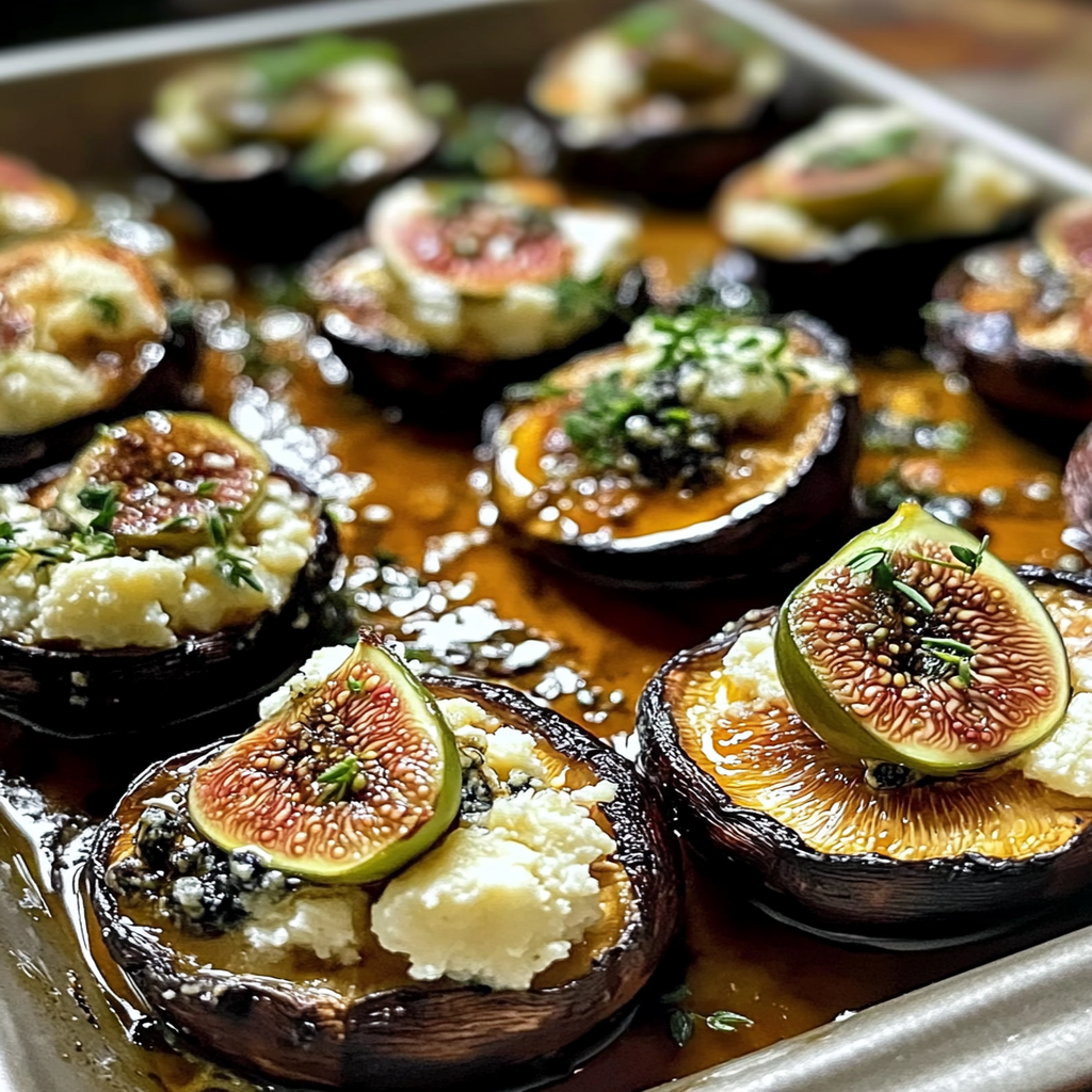 Fig and Blue Cheese Stuffed Mushrooms