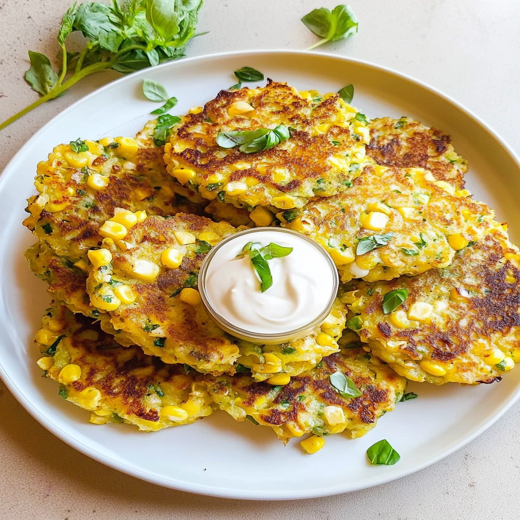 Fresh Corn and Basil Fritters