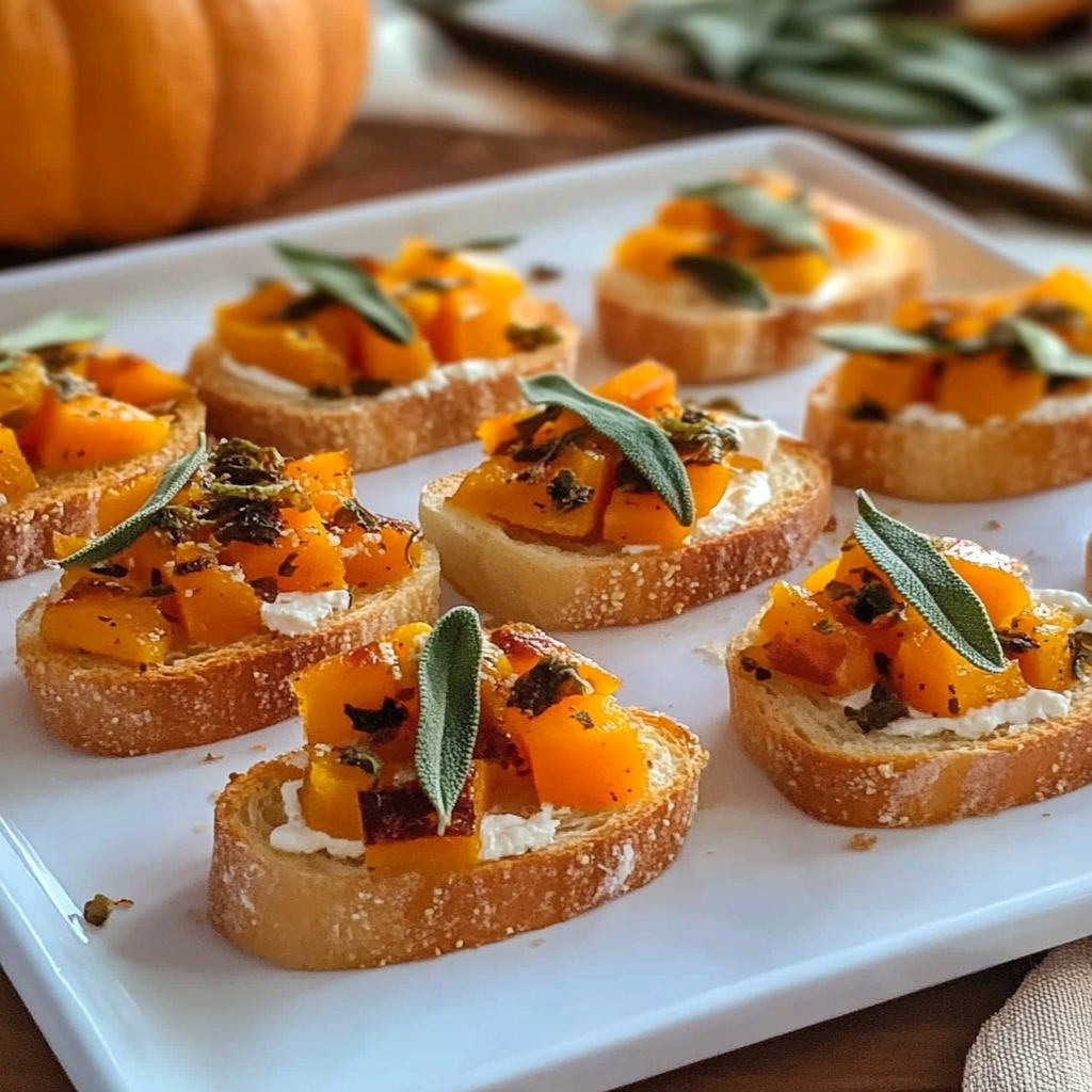 Pumpkin and Sage Bruschetta