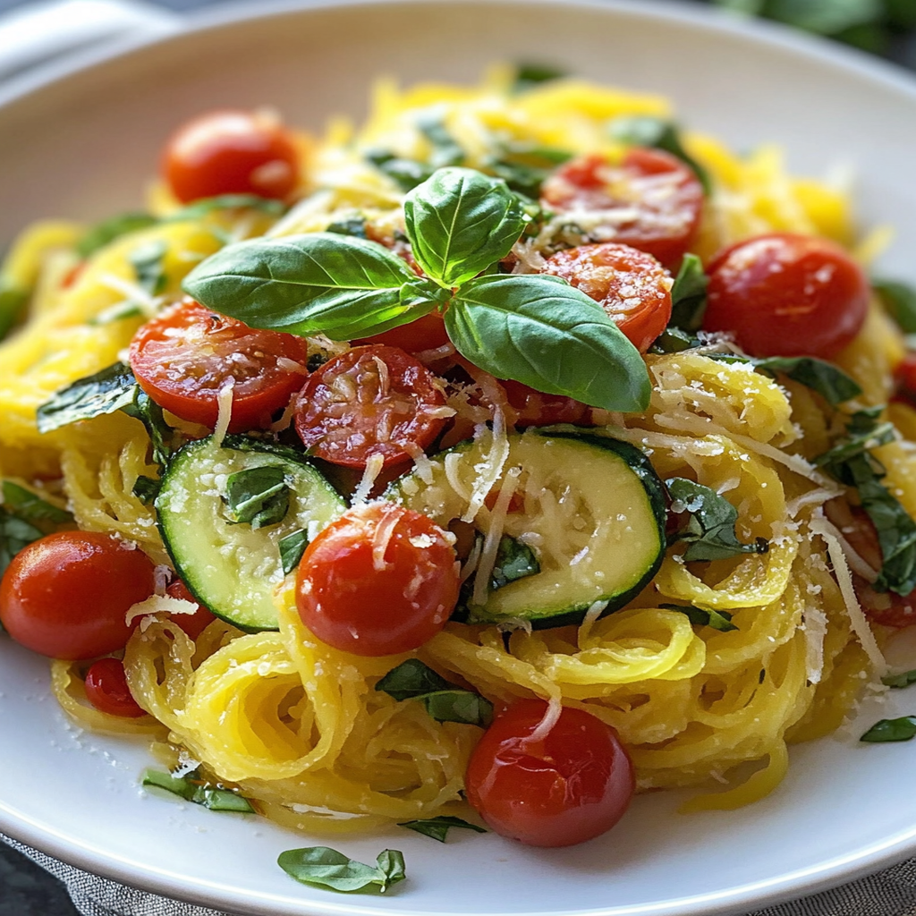 Spaghetti Squash Primavera Summer Dinner