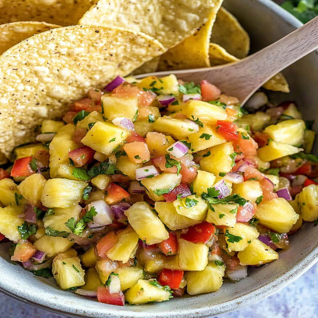 Spicy Pineapple Salsa with Chips