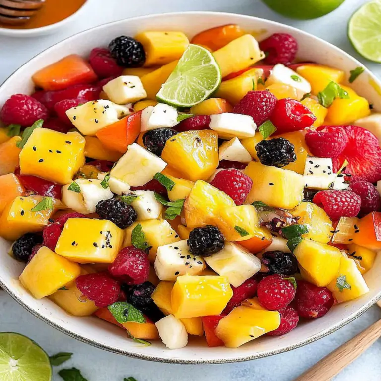 Tropical Fruit Summer Salad with Honey-Lime Dressing