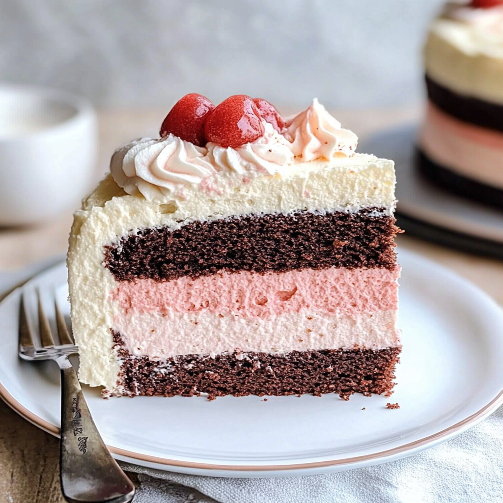 Vegan Neapolitan Cake with Coconut Cream
