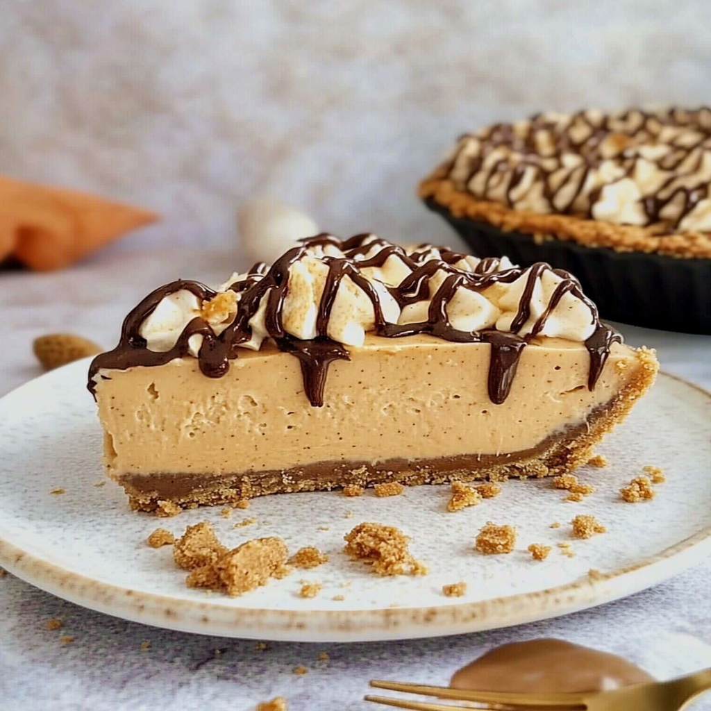 No Bake Peanut Butter Pie with Graham Cracker Crust